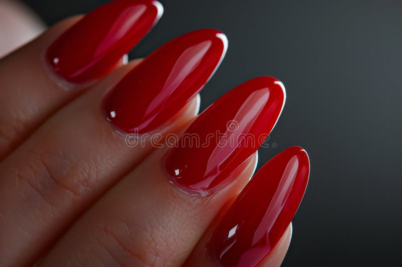 A hand with red nails stock photo. Image of design, holding - 323922100