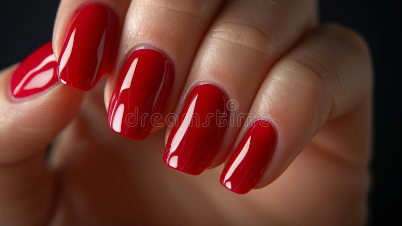 A hand with red nails stock illustration. Illustration of oval - 326667145