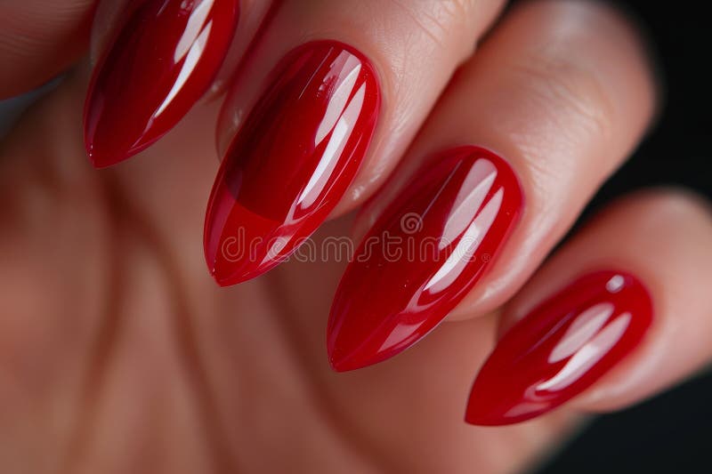 A Hand with Red Nails and a Red Top Stock Image - Image of model, nails ...