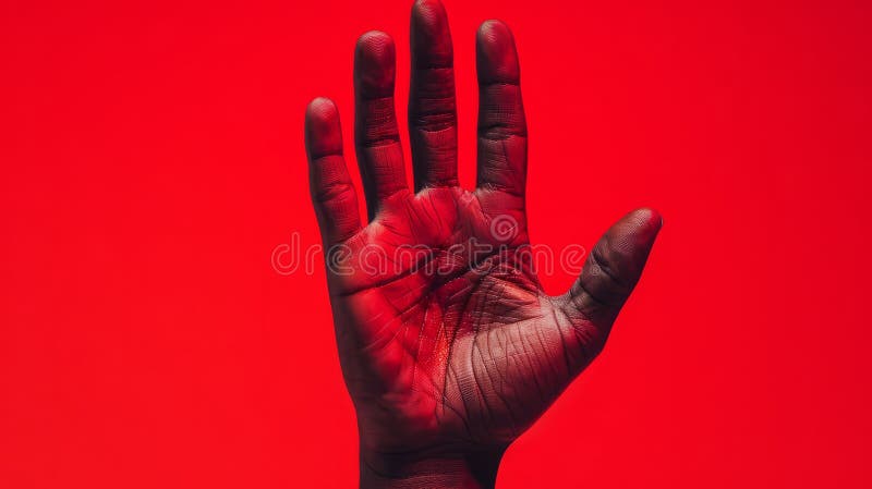Hand with Red Paint, a Visual Representation of Artistic Expression ...