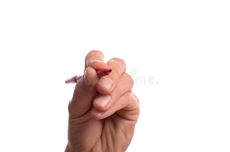 Hand Drawing a Red Line with Red Pen on Glass Stock Image - Image of ...