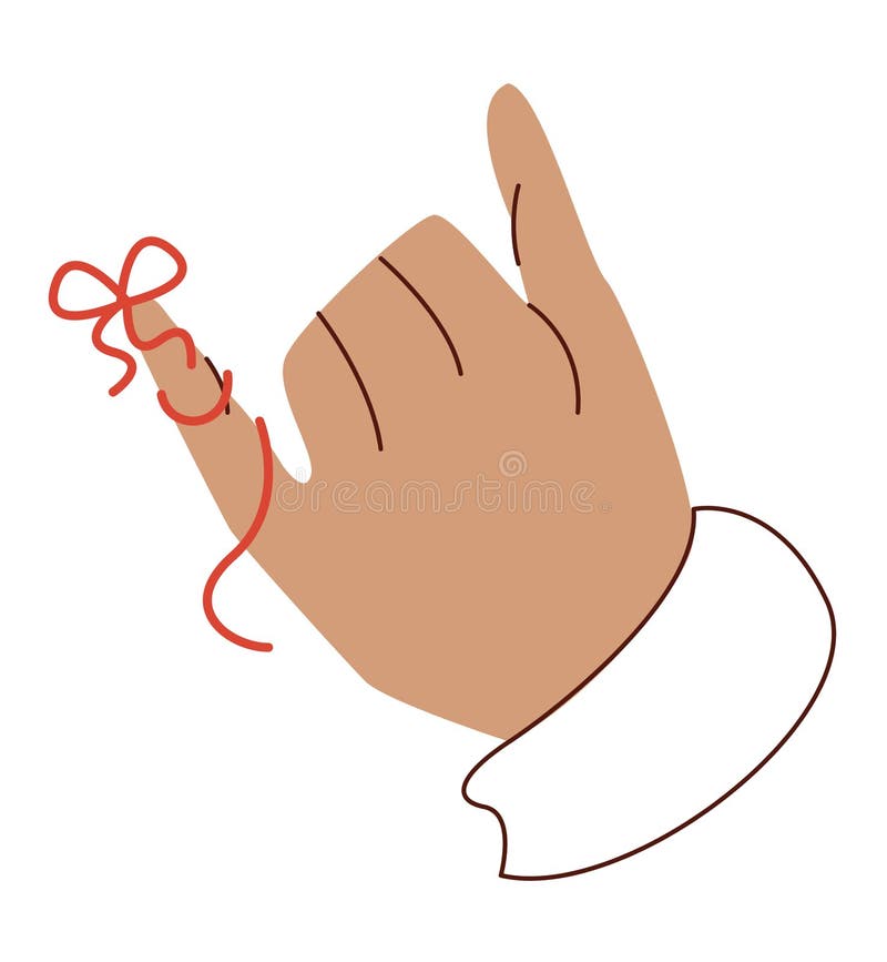 Hand with red rope stock vector. Illustration of support - 232608935