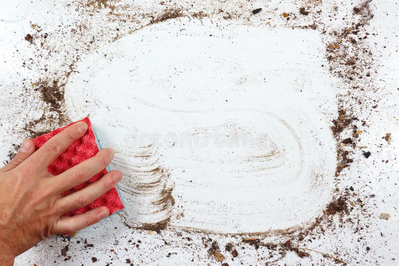 Hand Red Sponge Wiping Very Dirty Surface Stock Photos - Free & Royalty ...