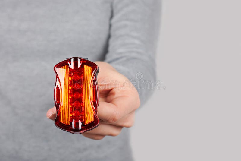 Hand with Red Stop Light on Grey Background Stock Image - Image of ...