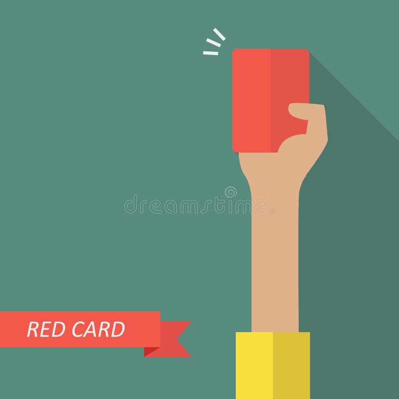 Hand of Referee Showing Red Card Stock Vector - Illustration of coach ...