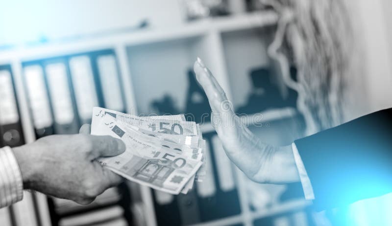 Hand Rejecting an Offer of Money Stock Photo - Image of money, hands ...