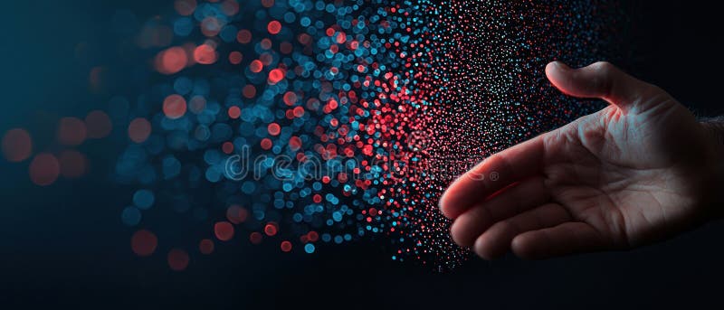 A Hand Releasing Colorful Particles Symbolizing Creativity and ...
