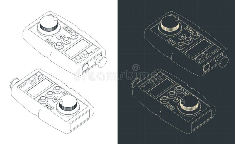 Hand Remote Control for CNC Machine Isometric Blueprints Stock Vector ...
