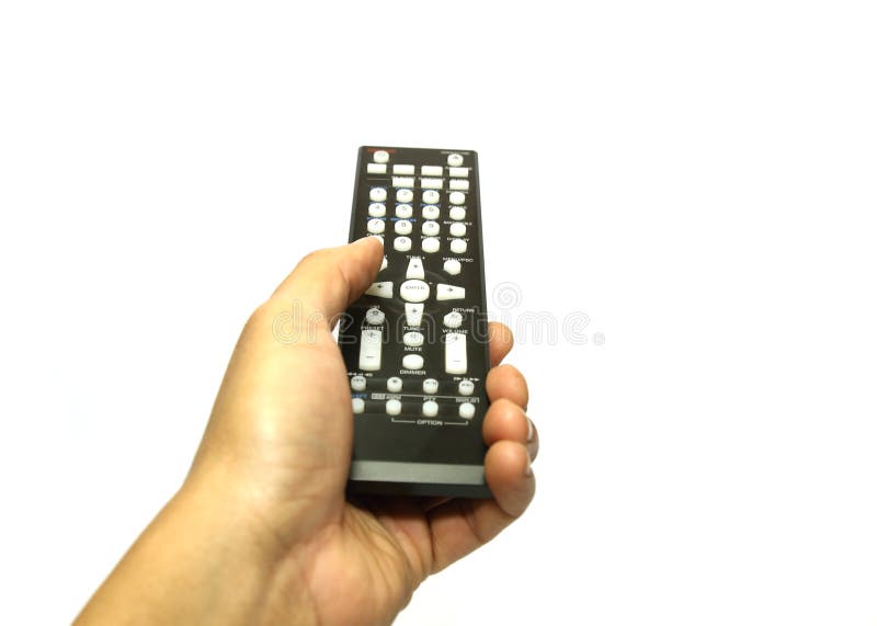 Hand with Remote Control Isolated on White Background Stock Image ...
