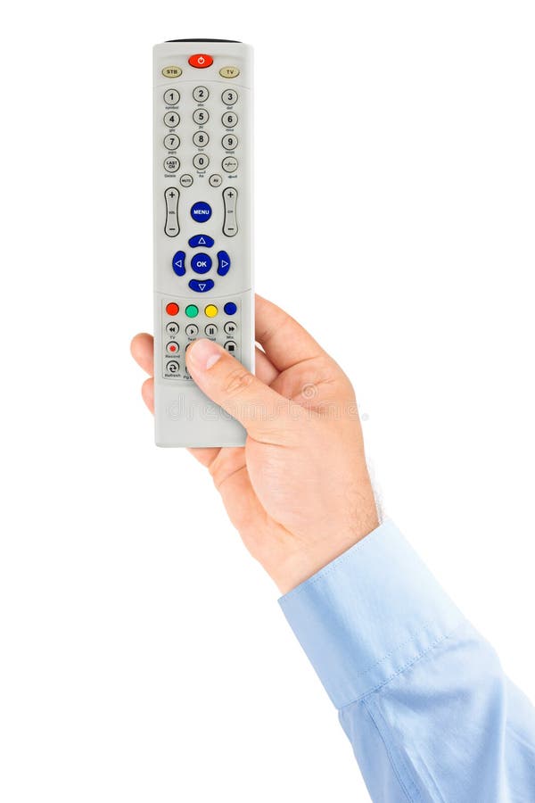 Hand with remote control stock photo. Image of click - 66487226