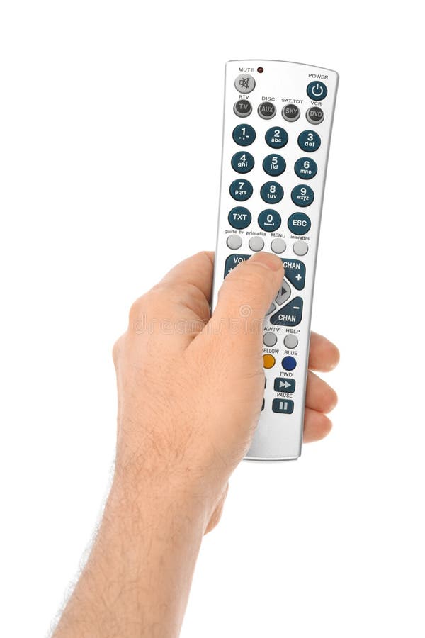 Hand with Remote Control and Tv Stock Image - Image of business ...