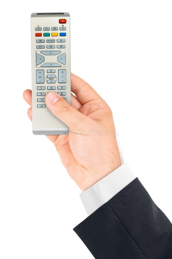Hand with remote control stock photo. Image of choice - 93362544