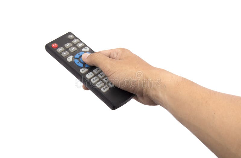 Hand with Remote Control Pointing Forward Isolated at White Stock Image ...