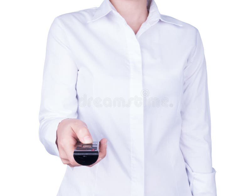 Hand with Remote Control Pointing Forward Stock Image - Image of finger ...