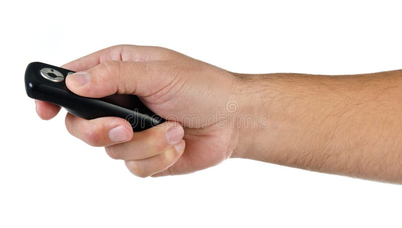 Hand with Remote Control on White Stock Image - Image of remote, keypad ...