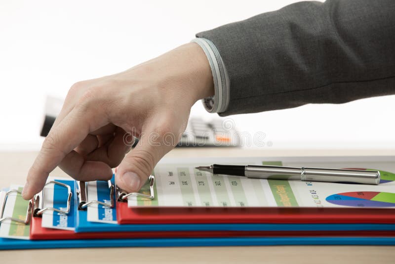 Hand with finance report stock image. Image of closeup - 35047321
