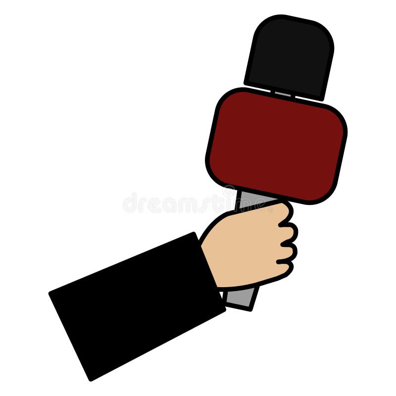 Hand Reporter with Microphone Stock Illustration - Illustration of ...