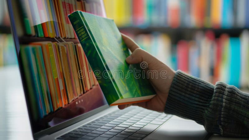 The Digital Library Experience.AI Generated Image Stock Image - Image ...