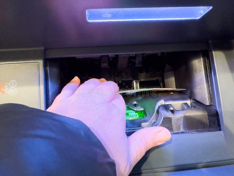 Hand Retrieving Card from Atm Machine Stock Image - Image of ...