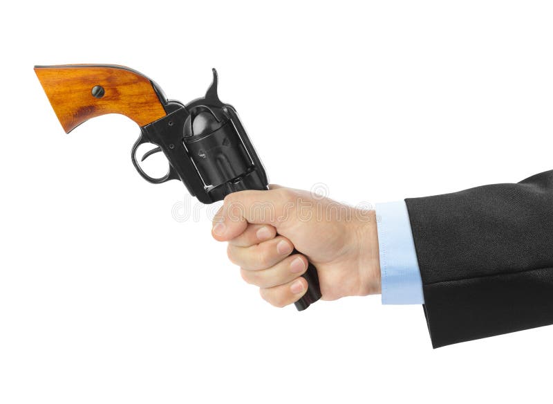 Hand with revolver stock photo. Image of hand, classic - 204173680