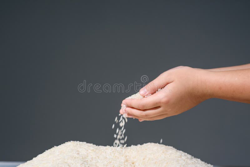 Hand with rice stock image. Image of smell, grain, hungry - 142734363
