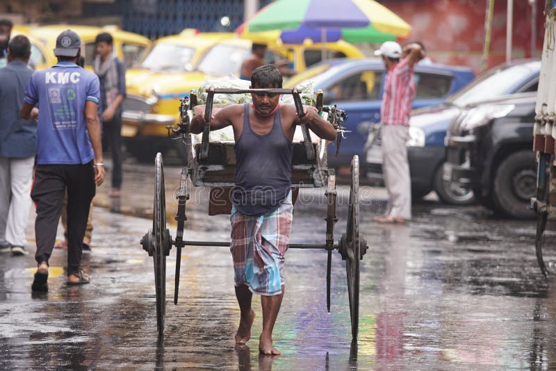 Hand Rickshaw in Kolkata Roads Editorial Image - Image of ...
