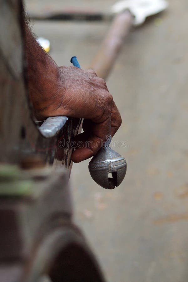 Hand of Rickshaw Puller with Bell Stock Photo - Image of india, wallah ...