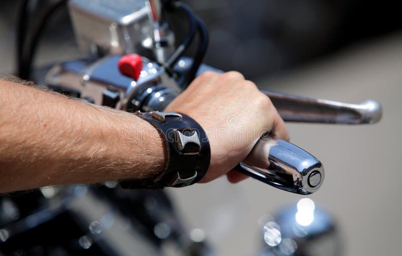 Hand on the Acceleration of Motor Bike Stock Image - Image of clean ...