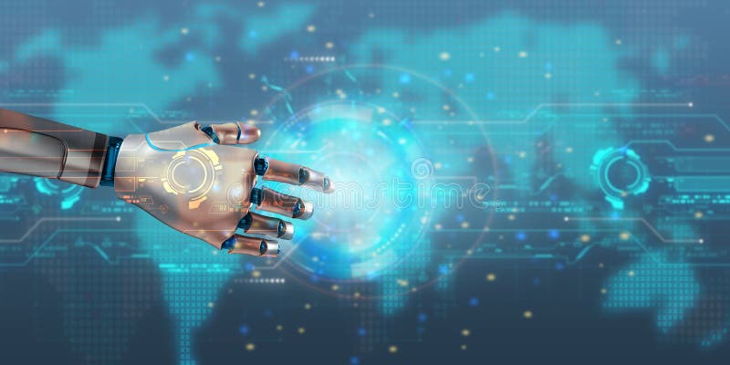 Hand Robot Ai Artificial Intelligence Shakehand Technology Background ...