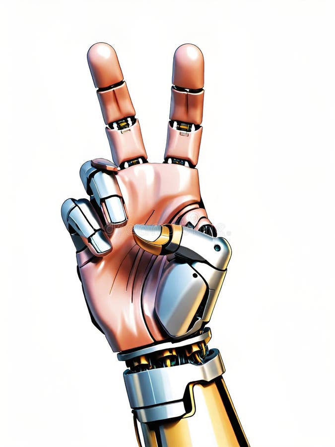Hand of Robot with Fingers Pointing Stock Illustration - Illustration ...