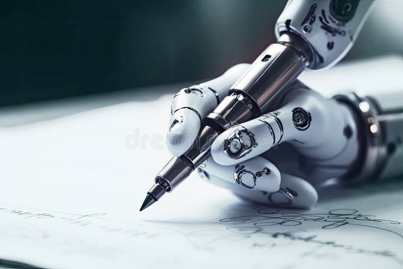 Robot Writing a Letter with Pen Stock Illustration - Illustration of ... Robot Writing a Letter with Pen Stock Illustration - Illustration of ...