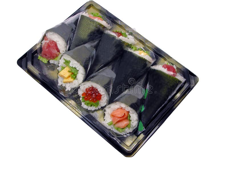 Hand roll salmon sushi stock image. Image of asia, culture - 357555