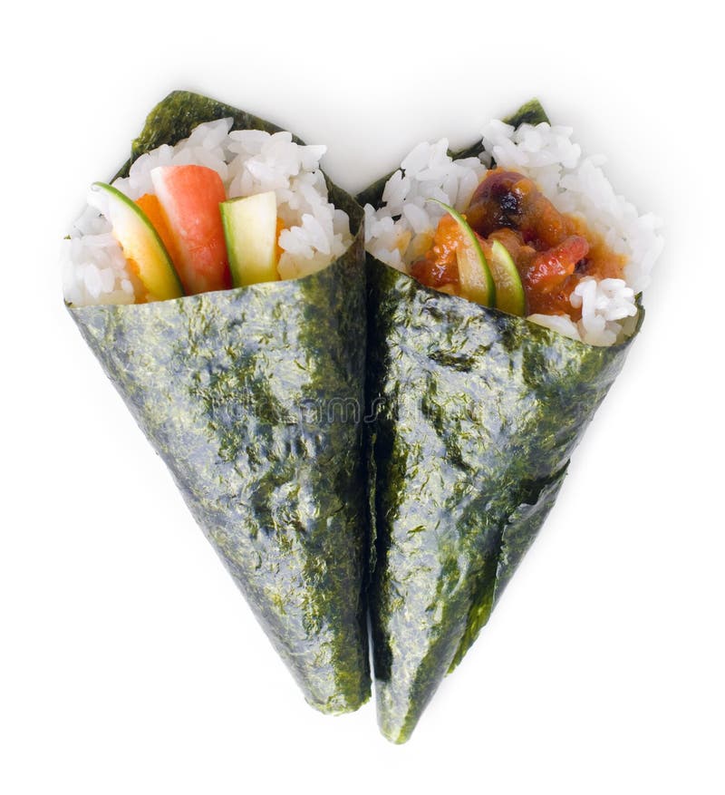 Hand roll temaki sushi stock photo. Image of dish, delicacy - 10234124