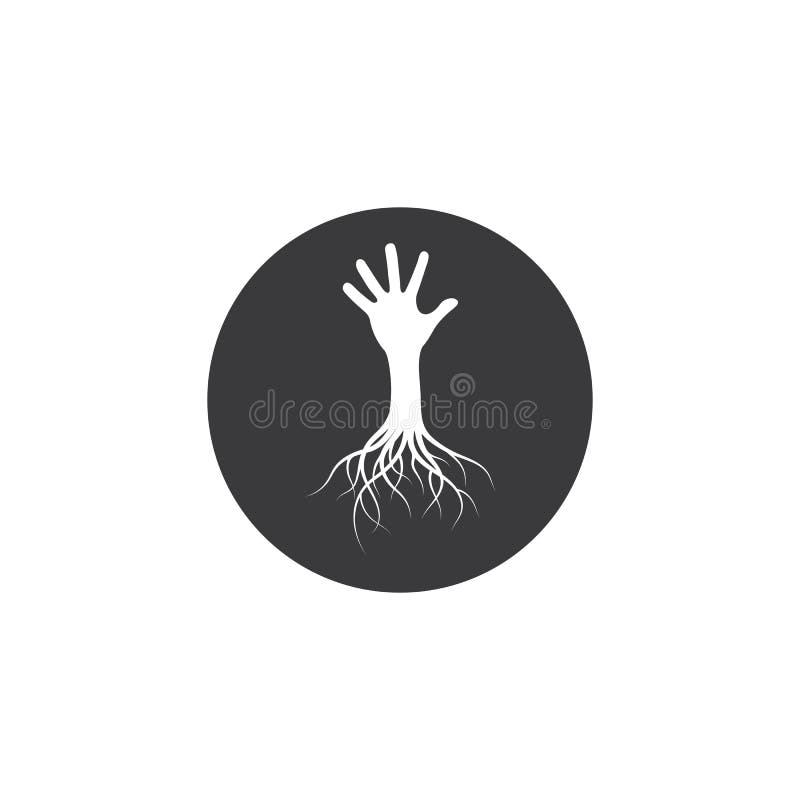 Hand Root Icon Logo Template Vector Stock Vector - Illustration of ...