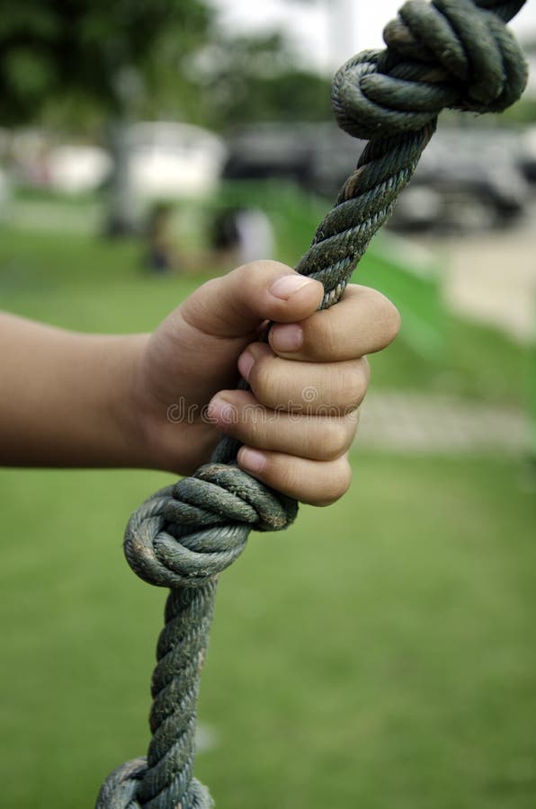 Hand rope. stock photo. Image of challenge, forest, conceptual - 32778246