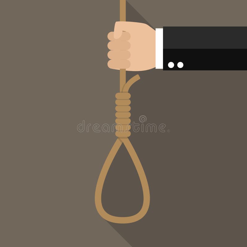 Hand with Rope Hanging Loop Stock Vector - Illustration of frustration ...