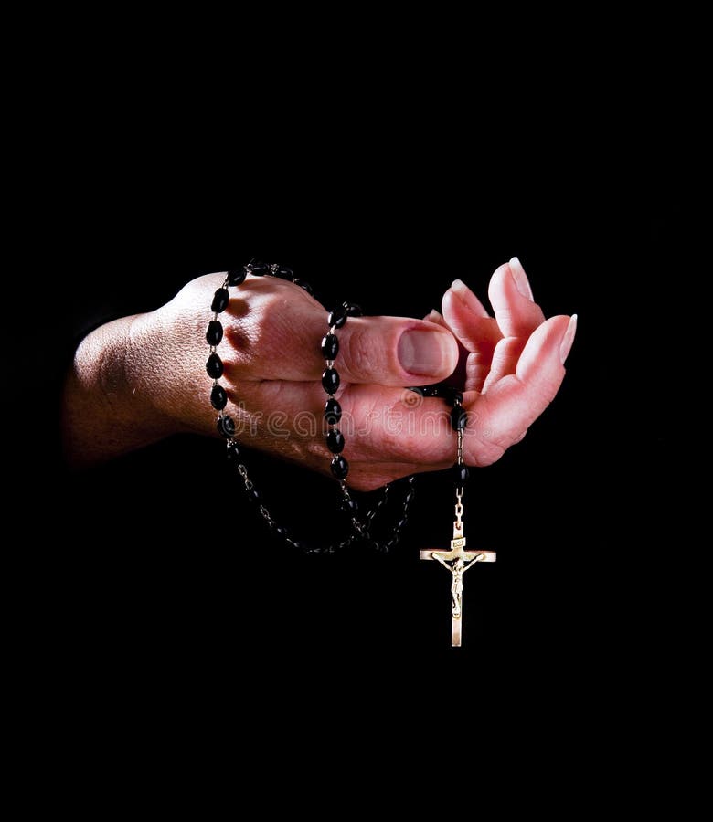 Hand with Rosary stock image. Image of prayer, faithful - 41225899