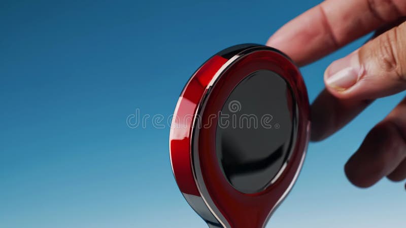 Hand Rotating Chrome and Red Map Pin, Revealing Its Reverse Side ...
