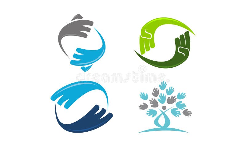Hand Rotation Template Set stock vector. Illustration of diversity ...