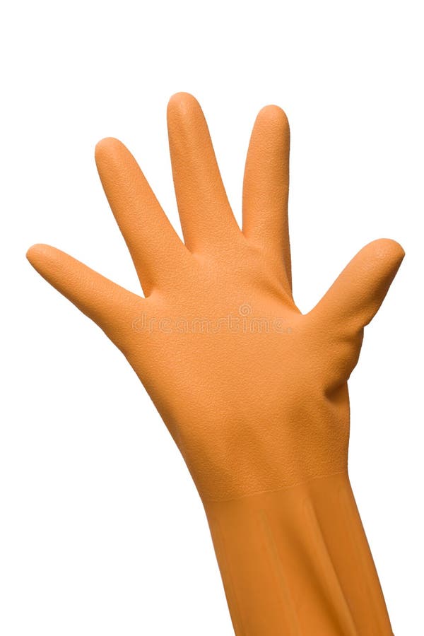 Hand with rubber glove stock photo. Image of five, caucasian - 15123938