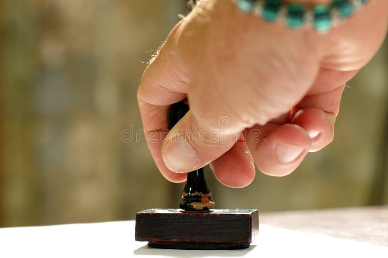 Hand and rubber stamp stock image. Image of rubber, wood - 31415845