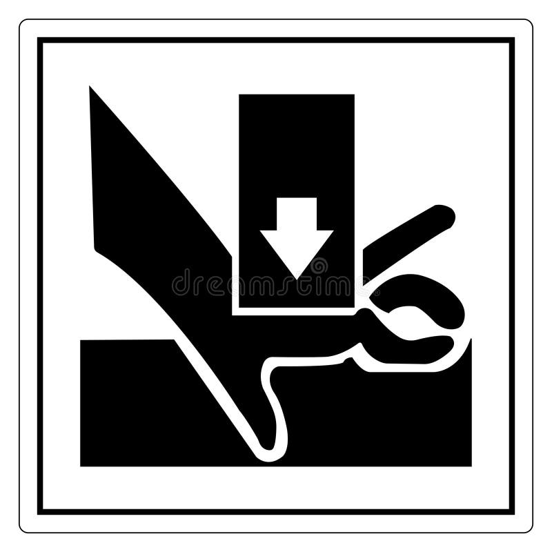 Hand Safety Instruction Sign with Directional Arrow Stock Illustration ...