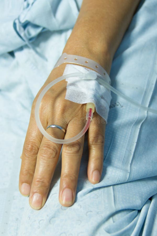 Woman S Hand With Intravenous Needle And Tubes Stock Image - Image of ...