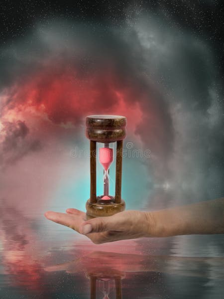 Hand with sand clock stock photo. Image of clock, pink - 3905690