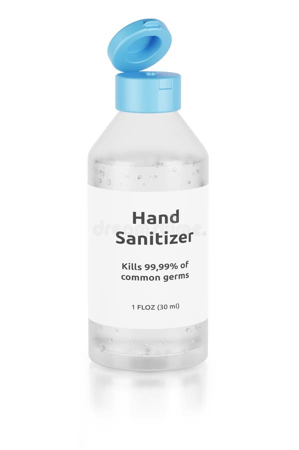 Hand Sanitizer Bottle Isolated on White Background Stock Illustration ...