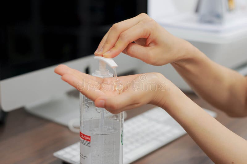 Hand Sanitizer for Cleaning and Protection Stock Image - Image of hand ...
