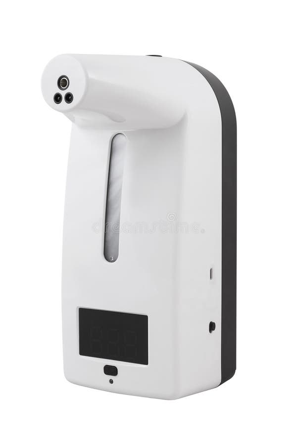 Hand Sanitizer Dispenser with Temperature Sensor Isolated Stock Photo ...