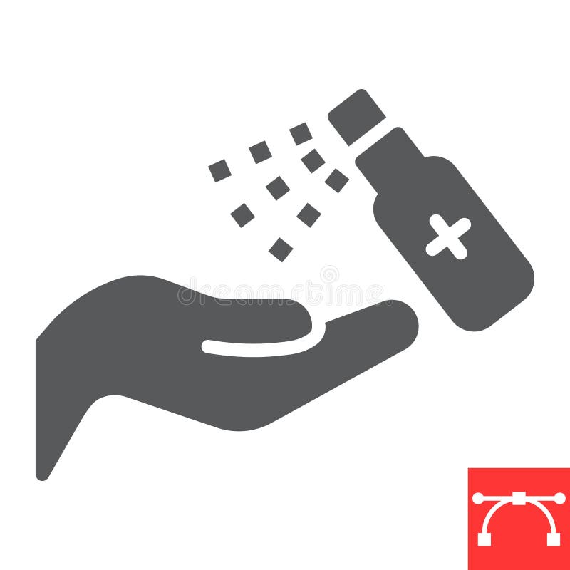 Disinfection Glyph Icon Set, Cleaning Symbols Collection, Vector ...