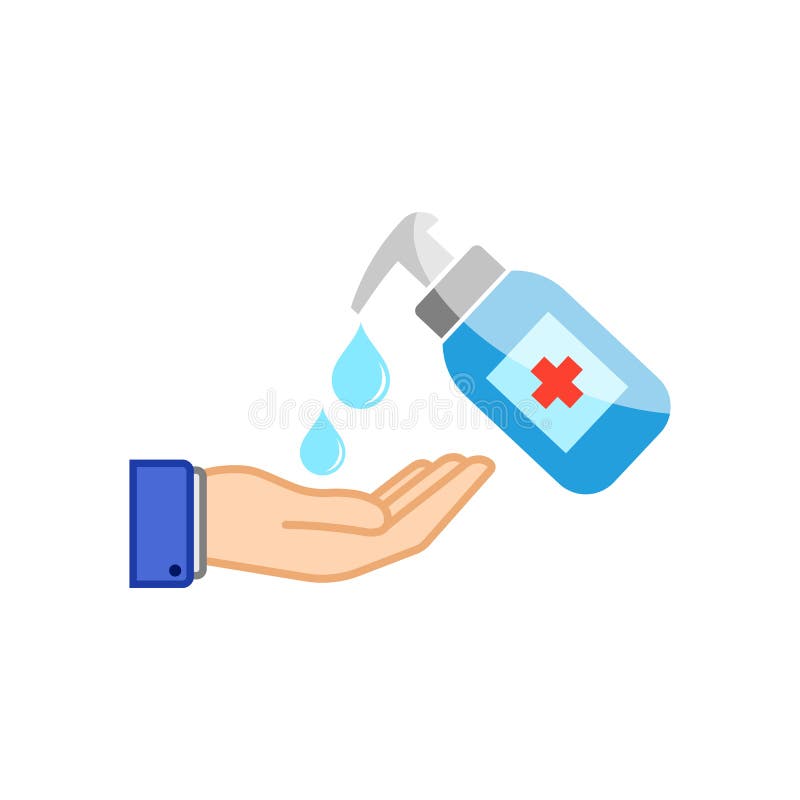 Hand Sanitizer Icon Flat Isolated on White Background. EPS 10 Vector ...