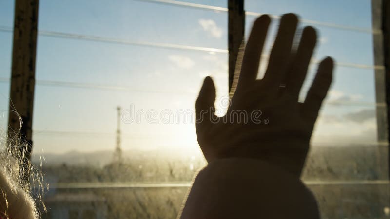 Santa Claus Waving the Hand at the Window Stock Video - Video of ...